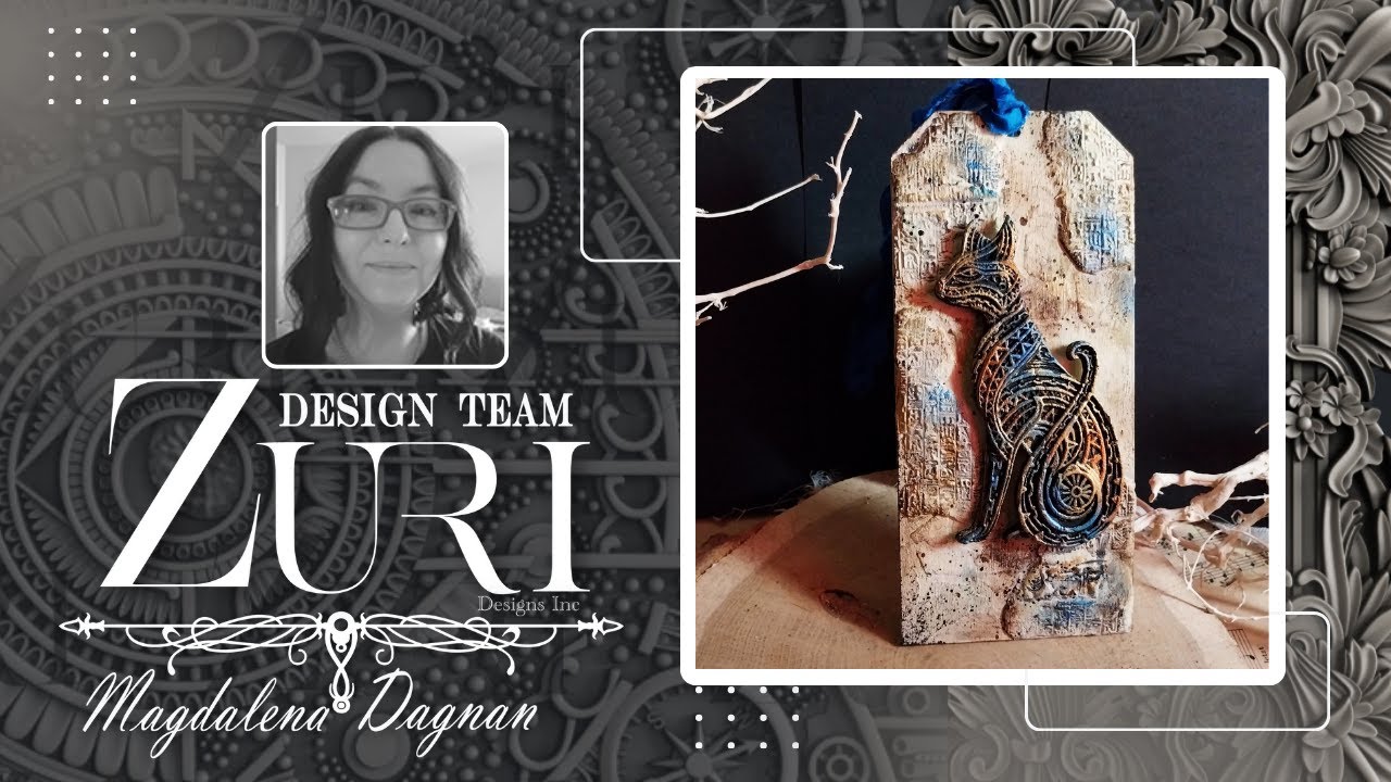 Zuri Egyptian Cat tag by @dzikafossaart6222 #zuridesigns #mixedmedia # ...