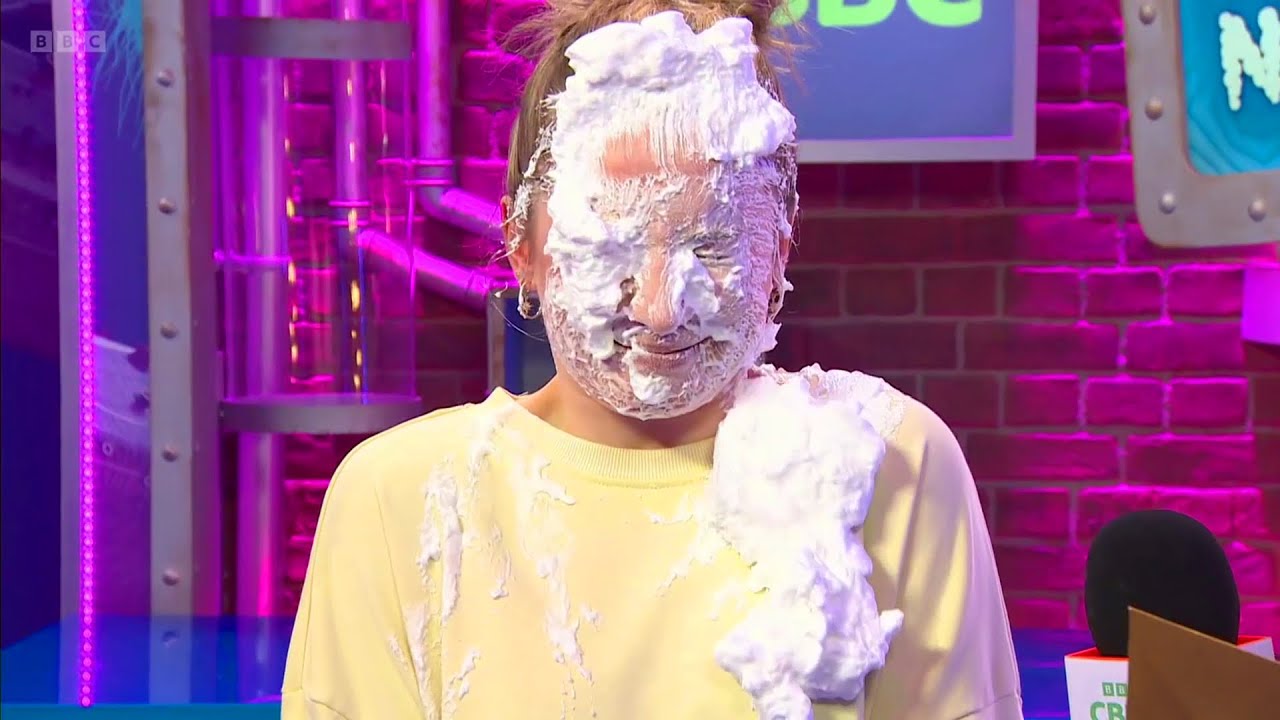 CBBC Presenter Beth Pied in the Face - YouTube