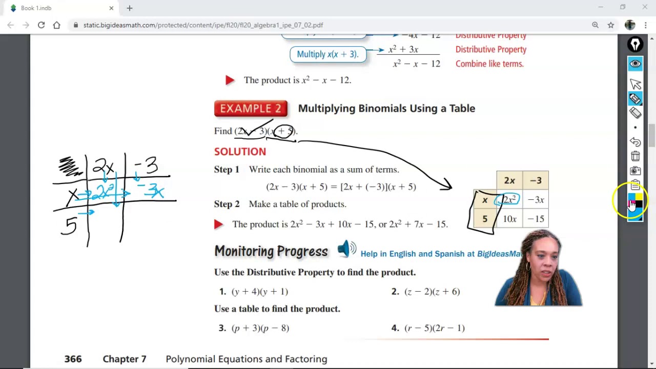 7 2 Multiply Binomials YouTube 7 2 Multiply Binomials YouTube