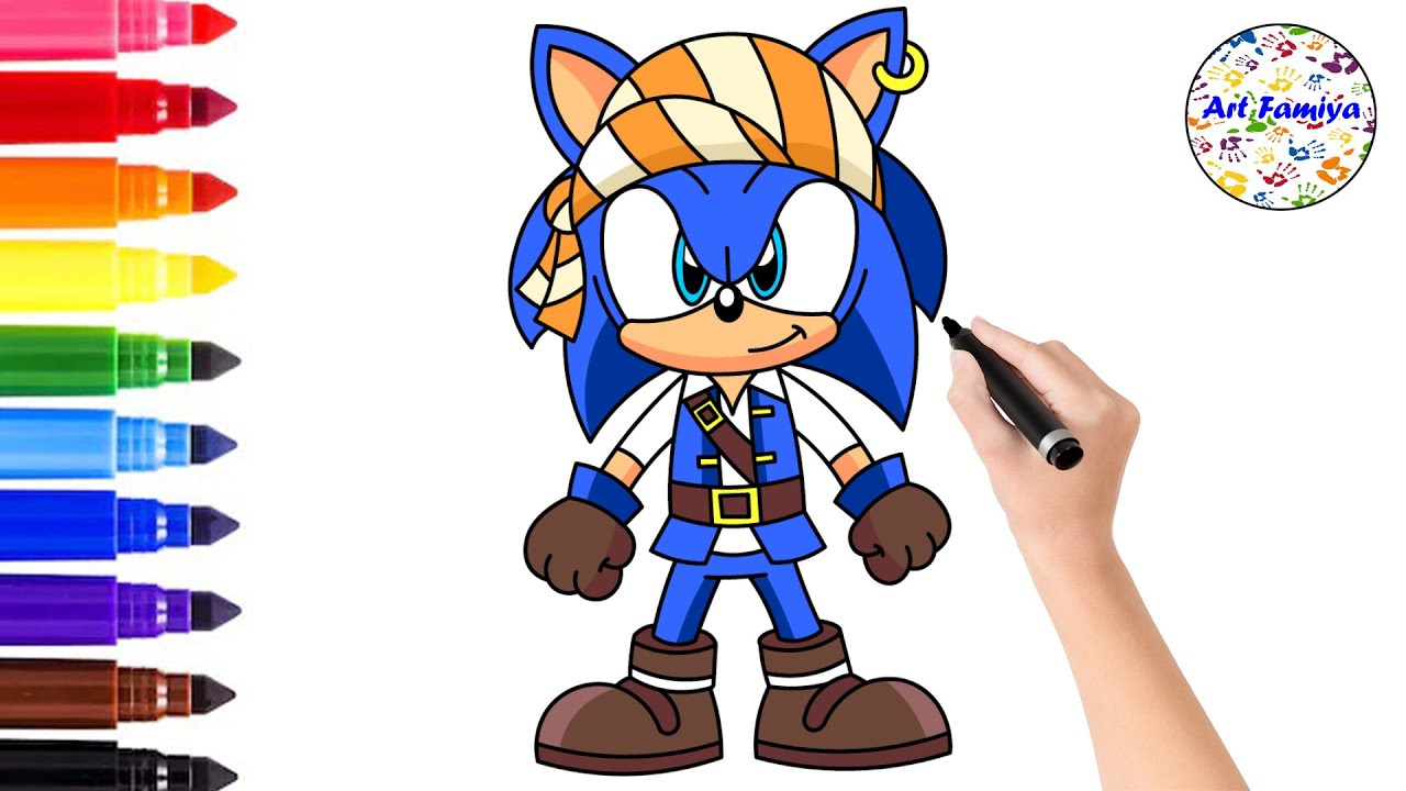 How to Draw Pirate Sonic | Drawing Easy Step by Step | Sonic the ...