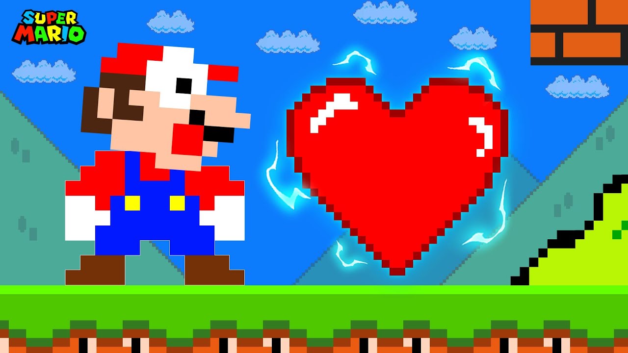 Super Mario Bros. But If Mario Only Has 1 Heart? - YouTube