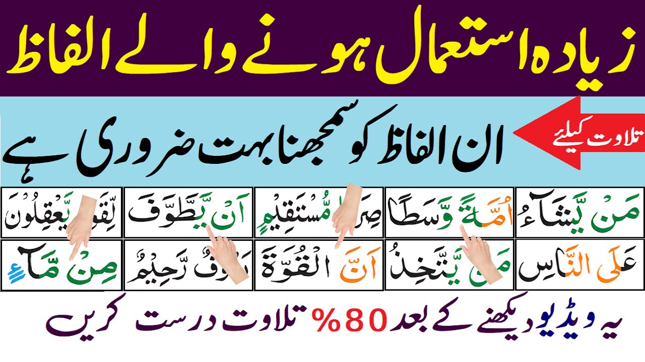 Difficult Word In Quran | Haroof Yarmaloon In Urdu | Idgham | Noon ...