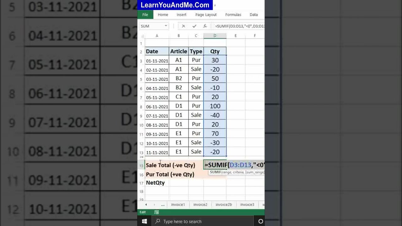 Sum Only Negative Numbers In Excel Sum Numbers Less Than Zero In Sum Only Negative Numbers In Excel Sum Numbers Less Than Zero In
