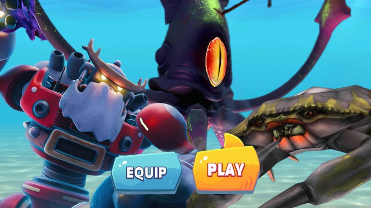 HUNGRY SHARK GAME - ALL BOSSES GAMEPLAY WITH TRAILER (MECHA CLAUS VS ...