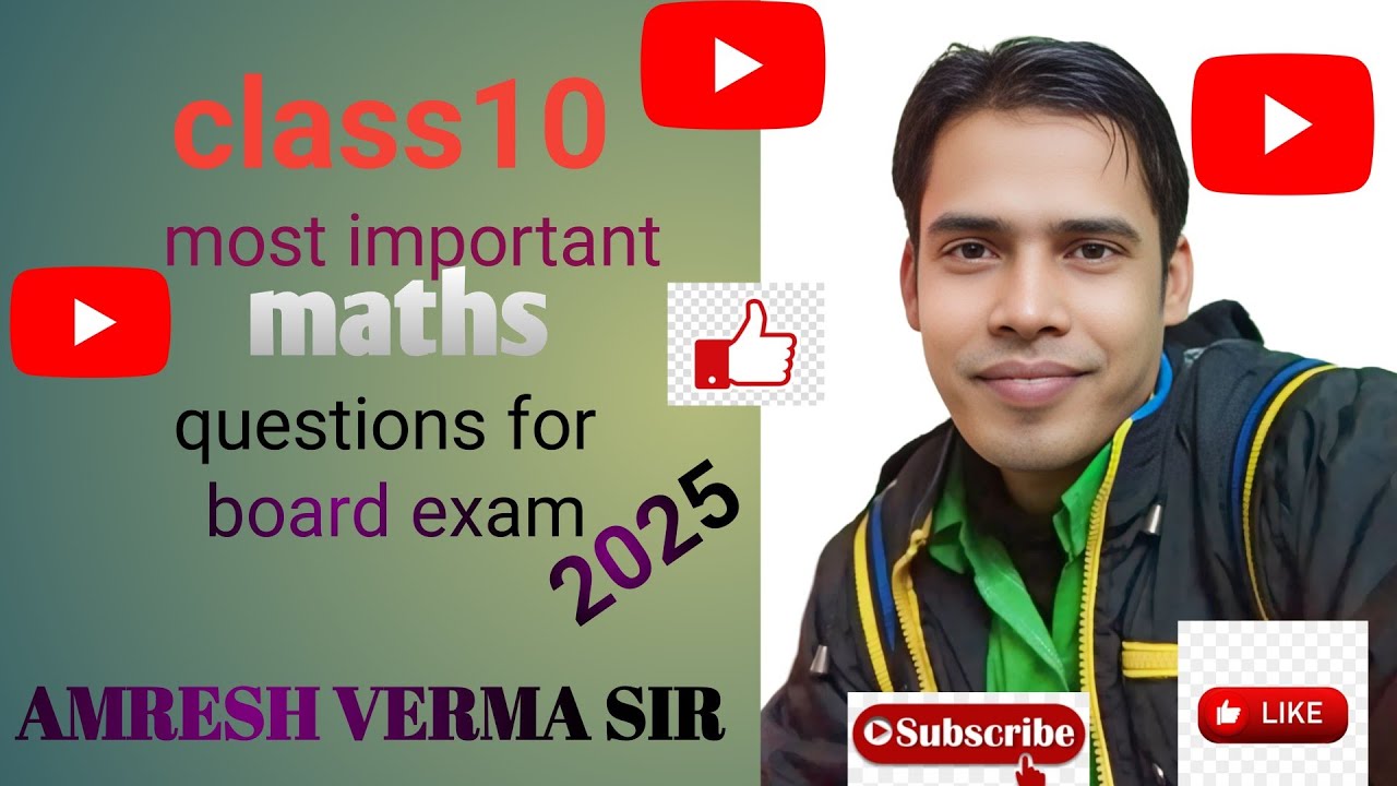 Class 10th Maths Important Questions Solved Part 3 2025 JMS MATHS