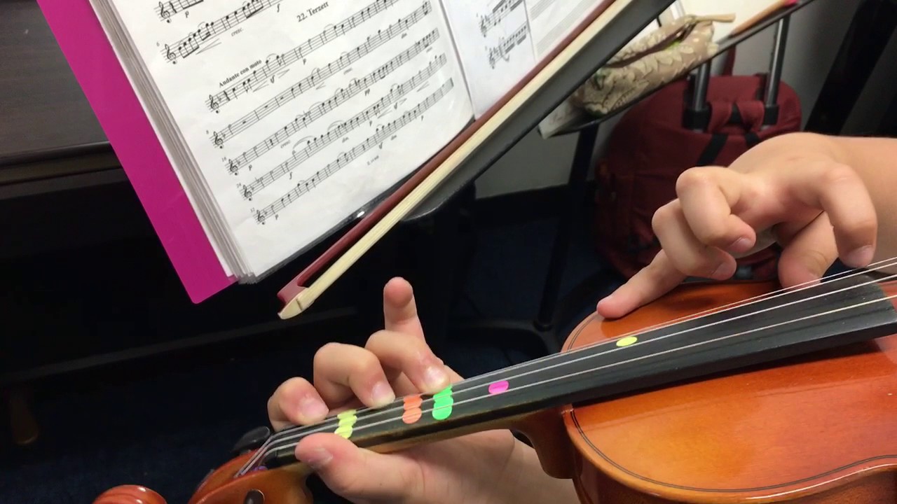 F major scale extended (Chloe) - finger placement, violin, 1 position ...