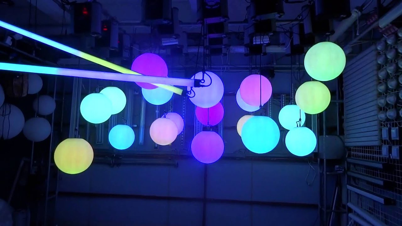 KINETIC LIGHTS DMX winch and motorized led lift balls - YouTube