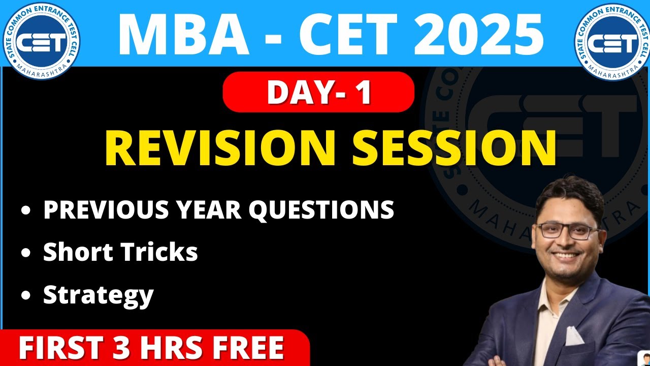 MBA CET 2025 Revision Workshop Day-1 | Mba cet Important Questions 2025 ...