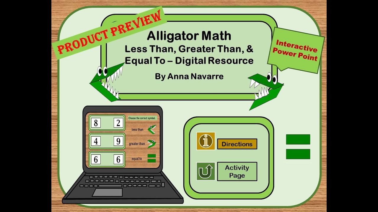 Alligator Math Less Than, Greater Than, & Equal To - Interactive Power ...