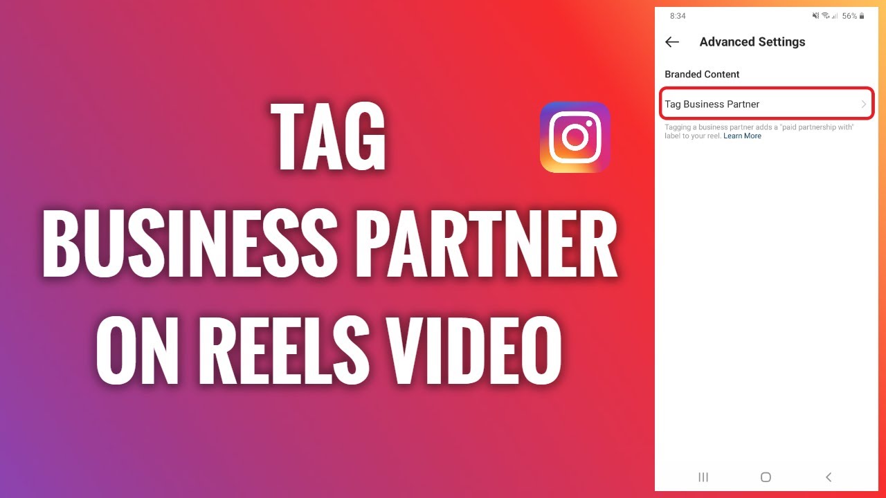 How To Tag A Business Partner On An Instagram Reels Video - YouTube