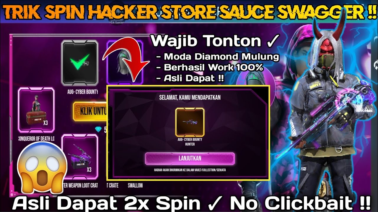 TRIK SPIN !! CARA MENDAPATKAN SAUCE SWAGGER BUNDLE HACKER STORE 1X SPIN ...