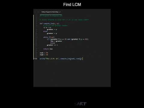 Find LCM in Python | Python Examples | Python Coding Tutorial | Python Coding Interview #Python ...
