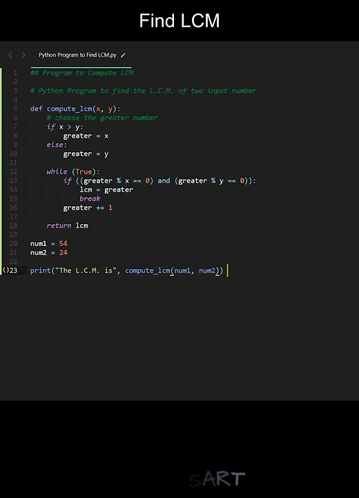 Find LCM in Python | Python Examples | Python Coding Tutorial | Python Coding Interview #Python ...