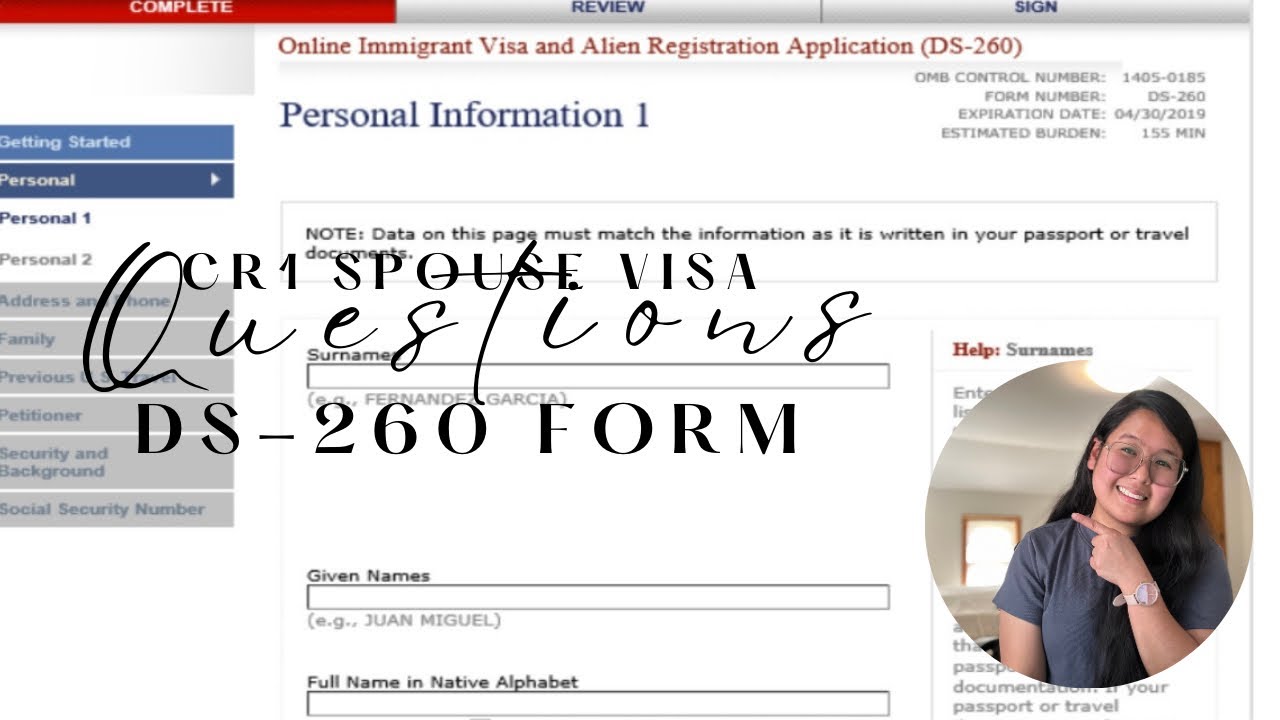 CR1 SPOUSE VISA || QUESTIONS IN DS-260 IV APPLICATION || SIMPLY MRS.B ...