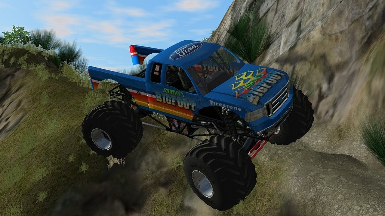 Rigs of Rods - Bigfoot Monster Truck on Trail Island - YouTube