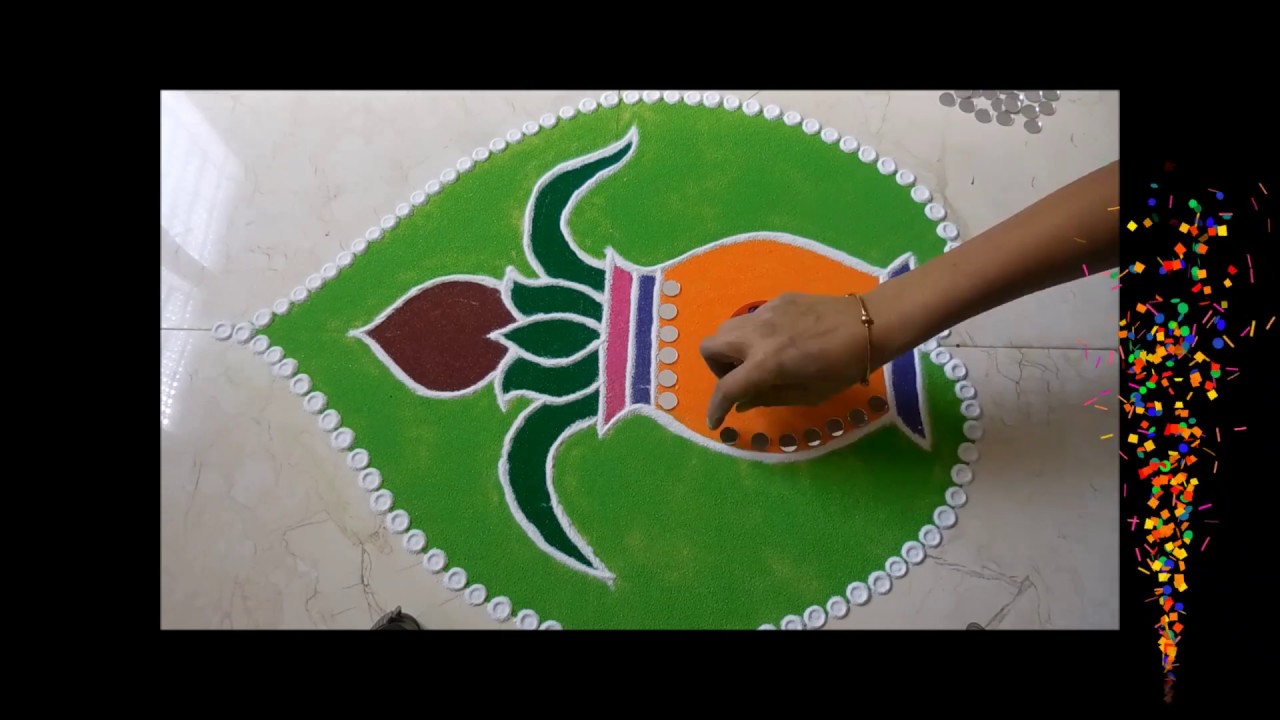 Kalash Rangoli Designs | Navratri Rangoli Designs | Diwali Rangoli ...