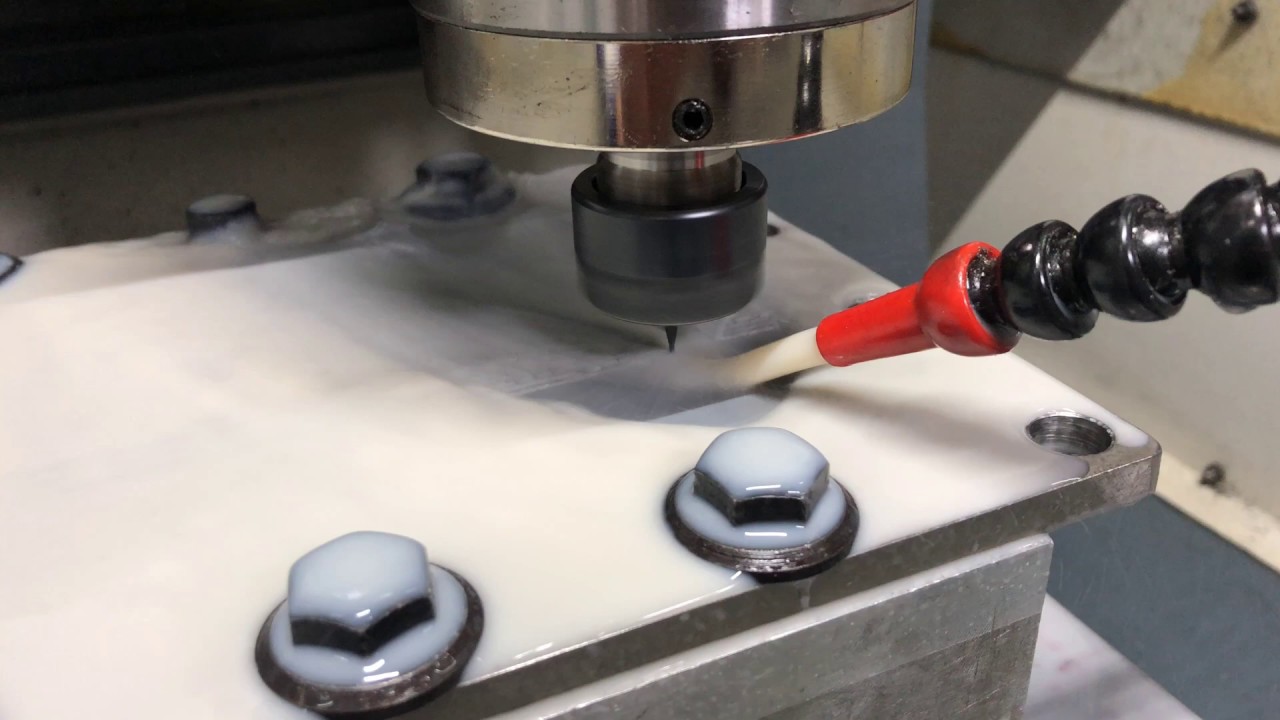 CNC Milling Machine Doing Micro Milling Using 1mm End Mill In Stainless ...