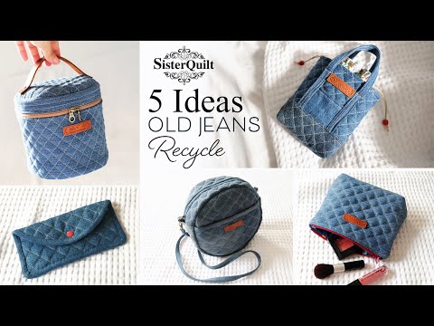 5 Ideas Old Jeans Recycle | Tutorial - YouTube