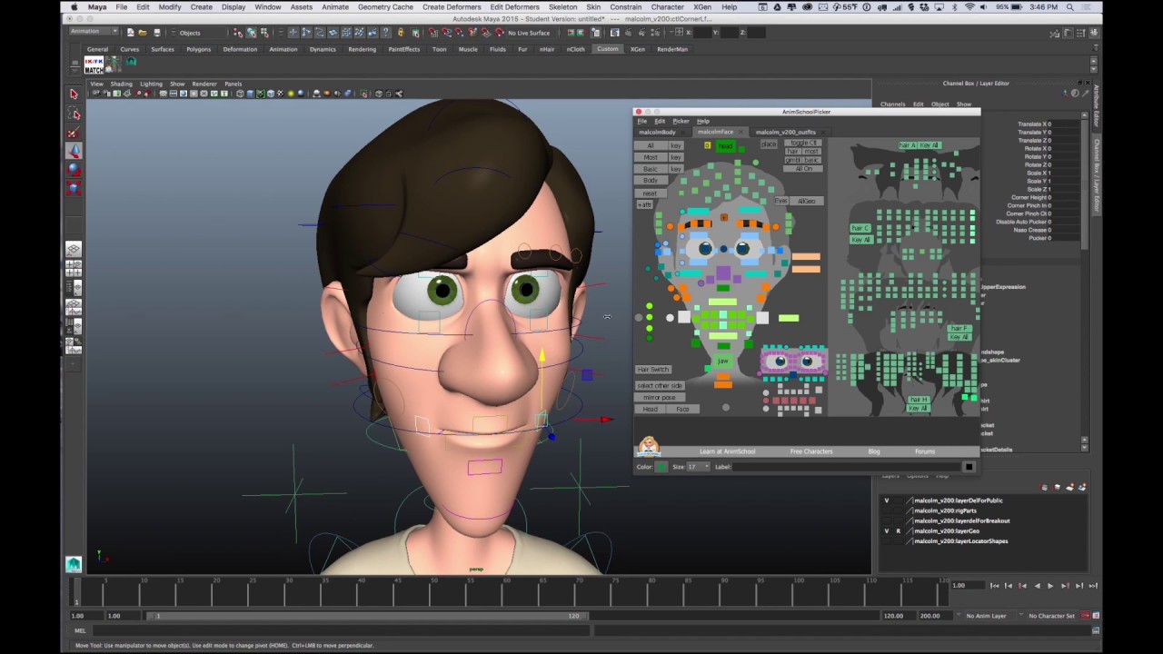Anim School Picker Maya 2015 OSX - YouTube