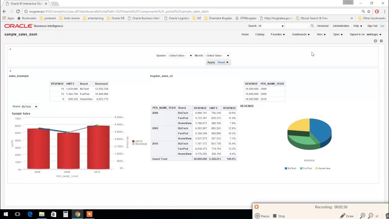 OBIEE 12 C Analysis Tutorial part5-Published Reporting Agent - YouTube