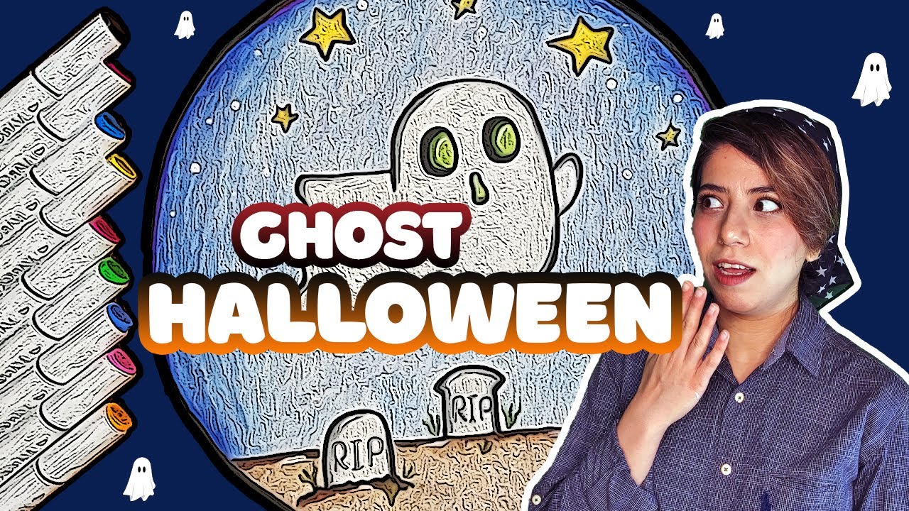 Wandering Ghost in the Cemetery 👻🎃 Draw & Painting - YouTube