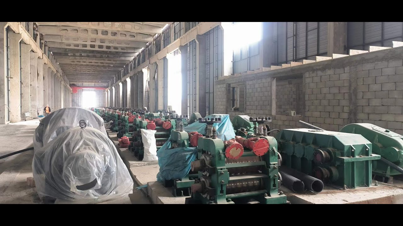 Steel bar production line, equipment installation site - YouTube