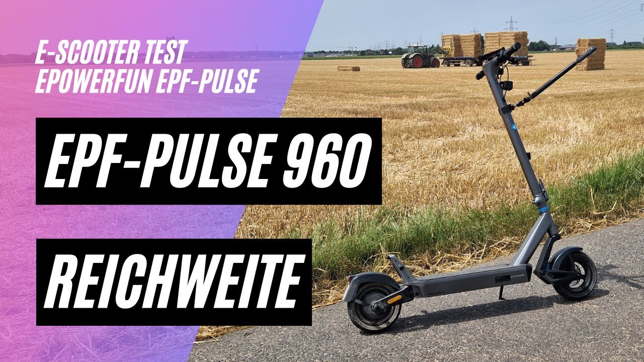 🛴 ePowerFun ePF-Pulse 960 🏆 Reichweitentest (48V, 20AH, 500W) - YouTube