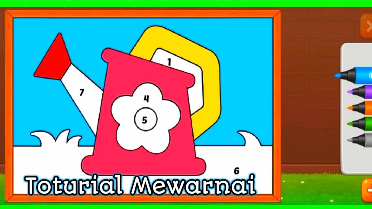 Mari belajar mewarnai yang bagus | Contoh mewarnai sesuai angka|Game ...