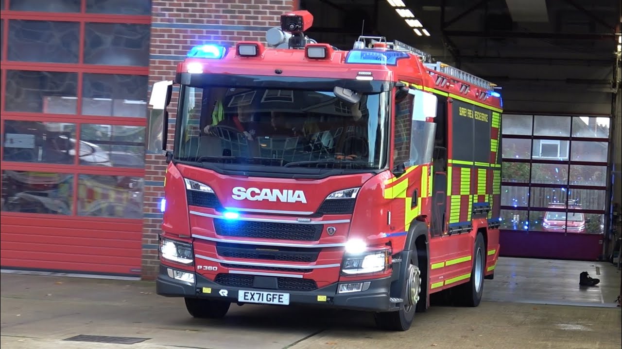 Surrey Fire and Rescue Service, Guildford Scania P360 Rosenbauer (S22P1 ...