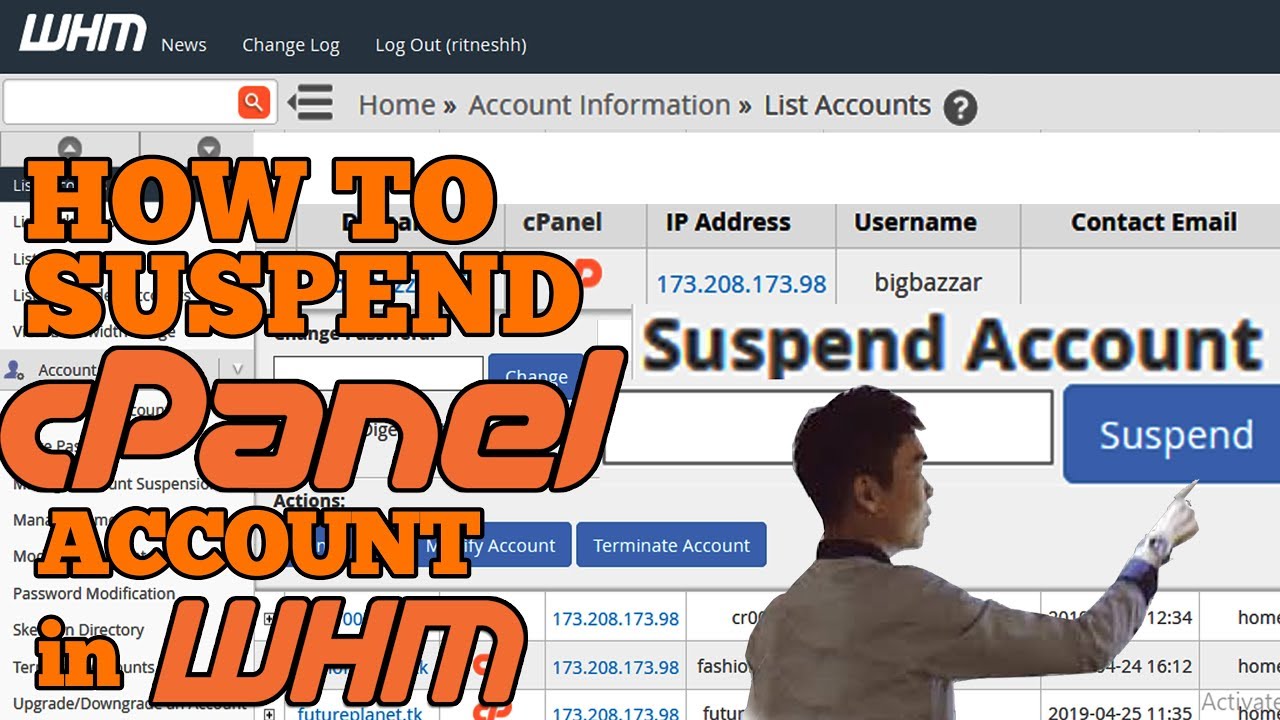 How To Suspend Cpanel Accounts In Whm Easy Method ☑️ Youtube