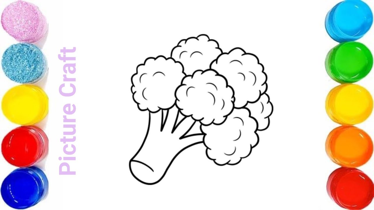 Let's Color Broccoli 🥦 Coloring pages for preschool kids and toddlers ...