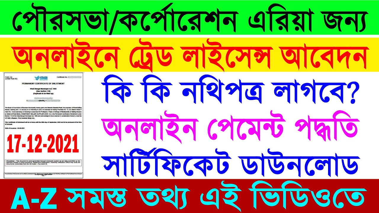 Municipality Corporation Trade License Apply Online In West Bengal 2021 municipality-corporation-trade-license-apply-online-in-west-bengal-2021