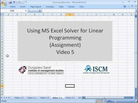 Assignment Model with Excel Solver - YouTube