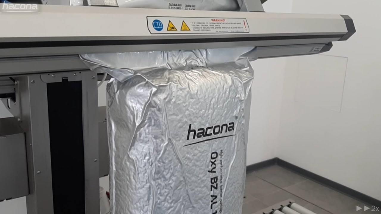 Nuts vacuum packaging with gas flushing MAP - Hacona VI-type industrial ...