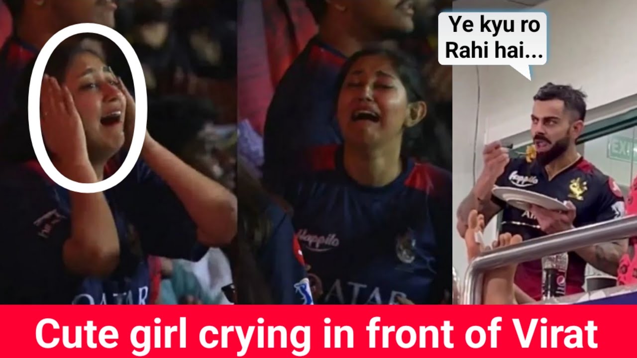 Cute fan girl crying after RCB vs Mi match due to Virat kohli |Virat ...