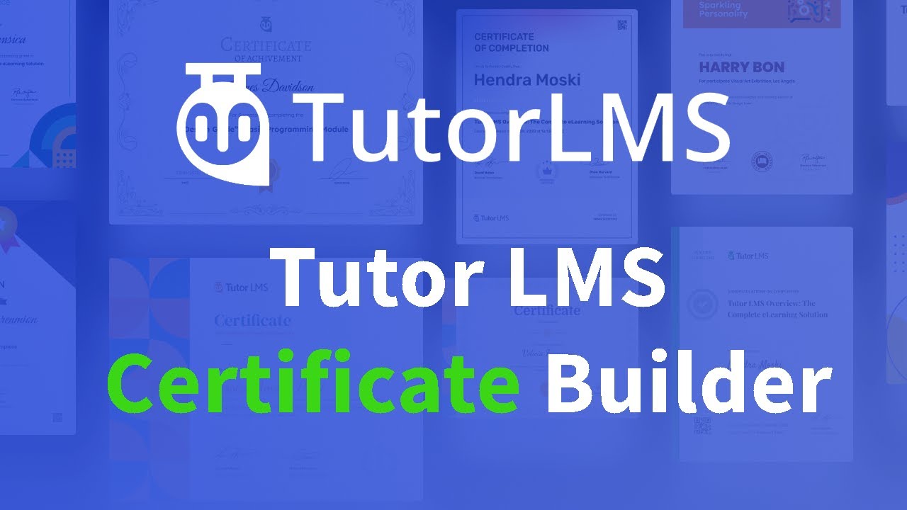 Tutor LMS certificate builder | How to create certificate in Tutor LMS - YouTube