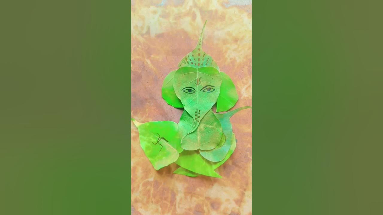 How to make Ganesh Ji with leaf 🍃 Eco friendly 💚 #shorts #ganesh - YouTube