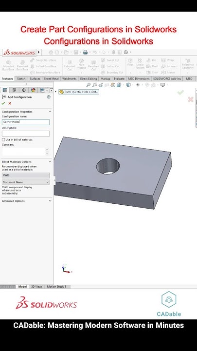 Create Part Configurations in Solidworks | Configurations in Solidworks ...