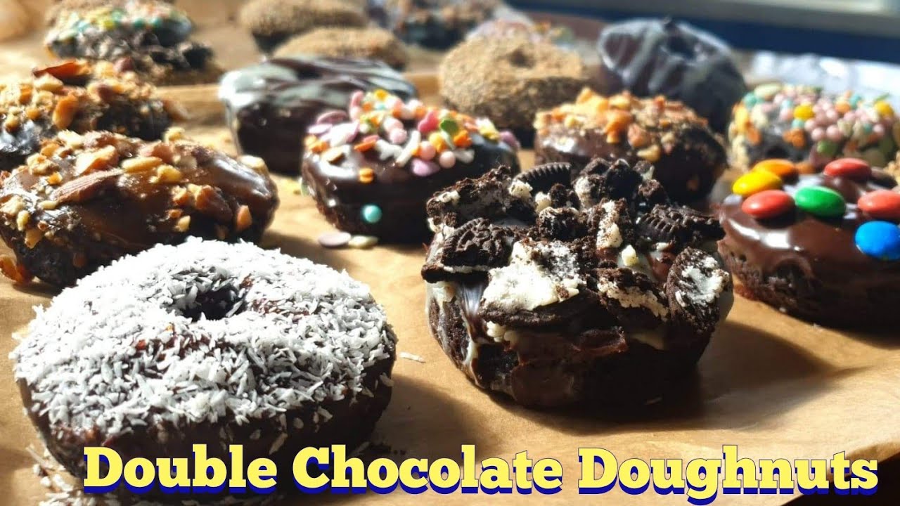 Baked Double Chocolate Doughnuts Recipe | Chocolate Doughnuts Recipe ...