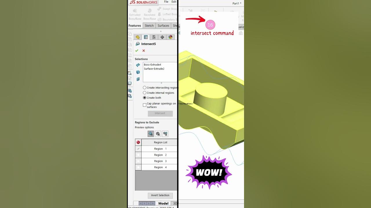 How to use intersect in solidworks #shorts #solidworks #intersectcommand - YouTube