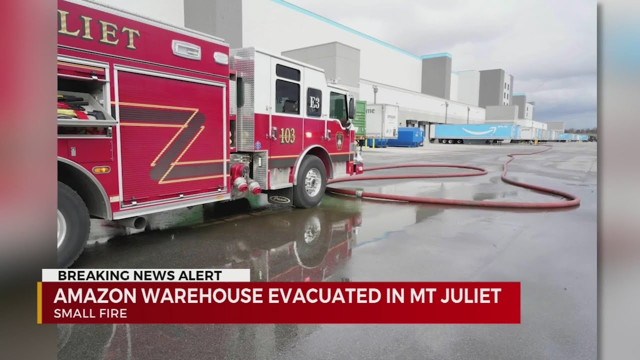 Amazon warehouse evacuated in Mt. Juliet due to small fire - YouTube