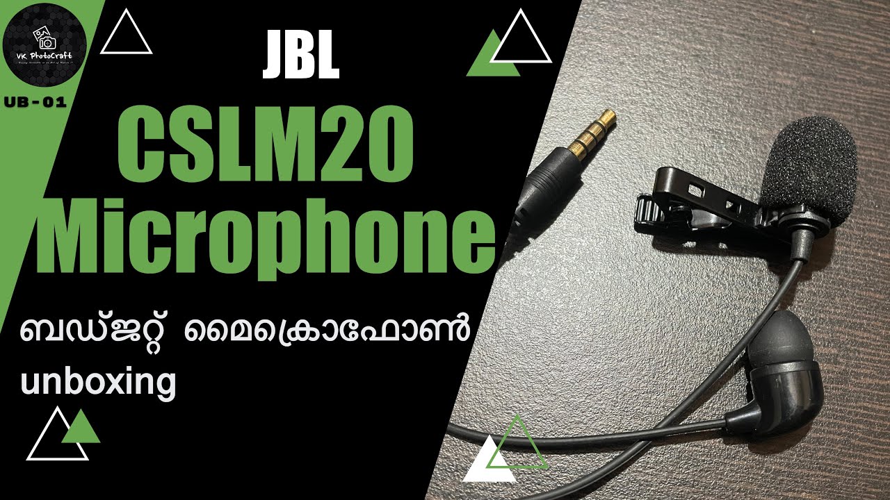 JBL CSLM20 Lavaliere Microphone With Earphone Unboxing Malayalam - YouTube