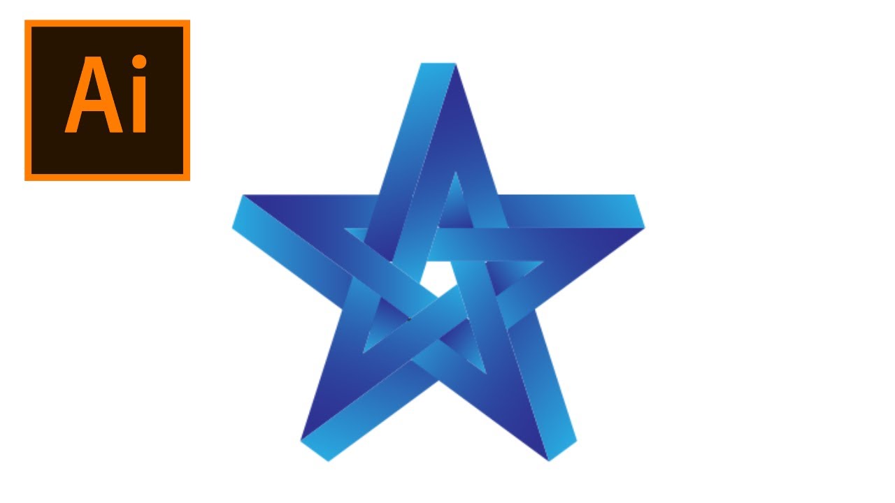How To Make 3D Star Logo In Adobe Illustrator - YouTube