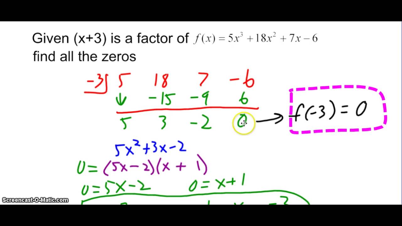 Polynomial Synthetic Division YouTube Polynomial Synthetic Division YouTube