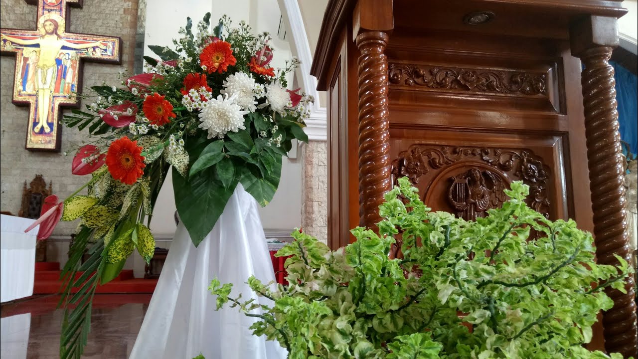 Merangkai Bunga Mimbar di Gereja dg Bunga Gerbra, Kala & Krisan - YouTube