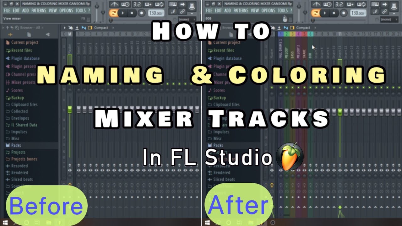 How to Give Naming & Coloring Mixer Tracks in FL Studio - YouTube