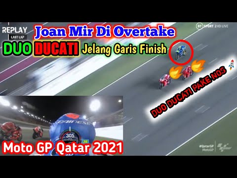 DETIK DETIK DUO DUCATI OVERTAKE JOAN MIR JELANG GARIS FINISH || Moto GP Qatar 2021 #Shorts
