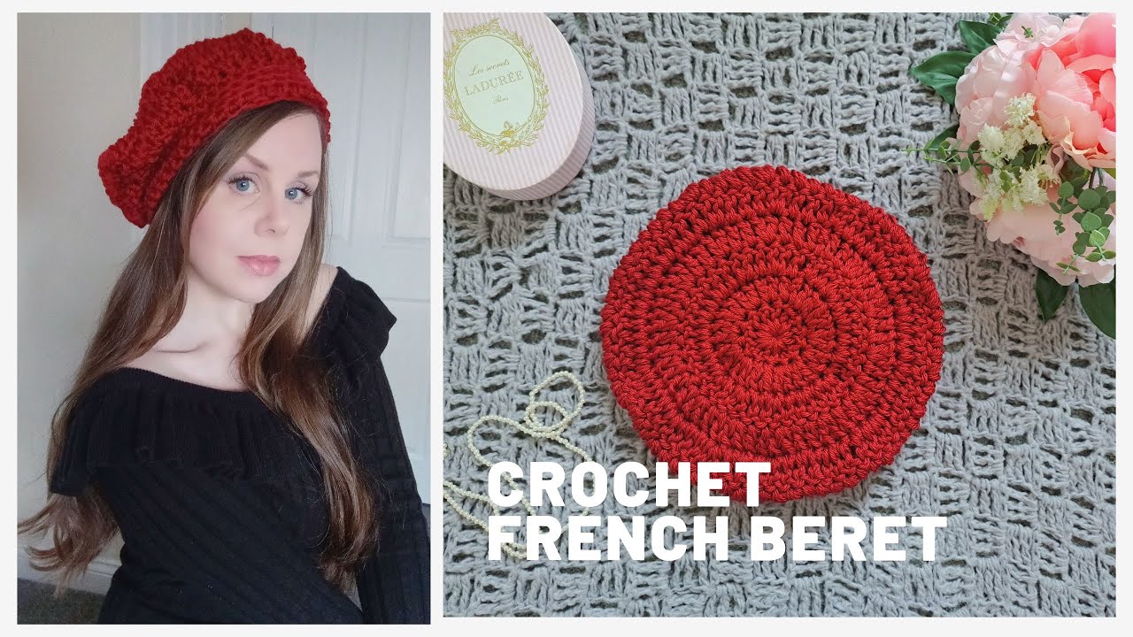 CROCHET CLASSIC RED FRENCH BERET TUTORIAL FOR BEGINNERS | How To ...