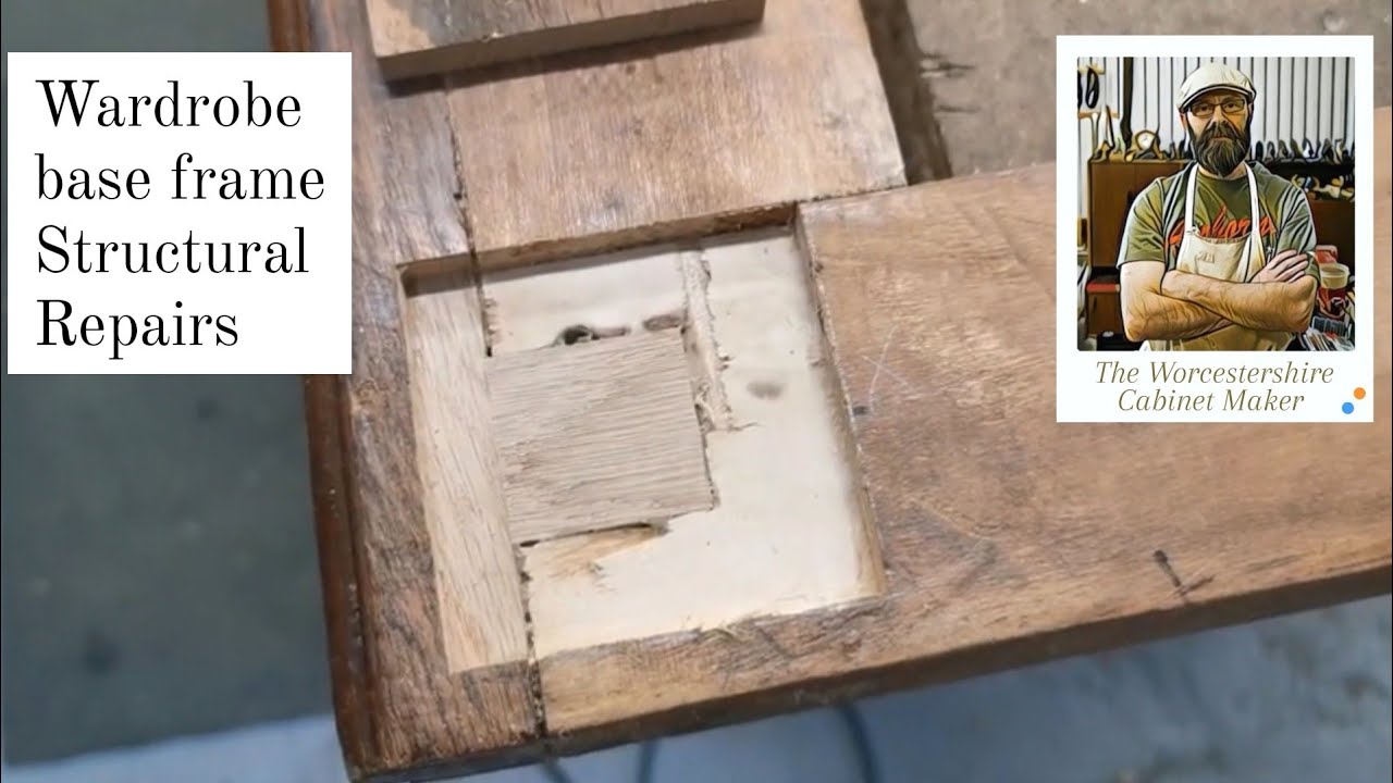 Antique Wardrobe Base Frame Structural repairs - YouTube