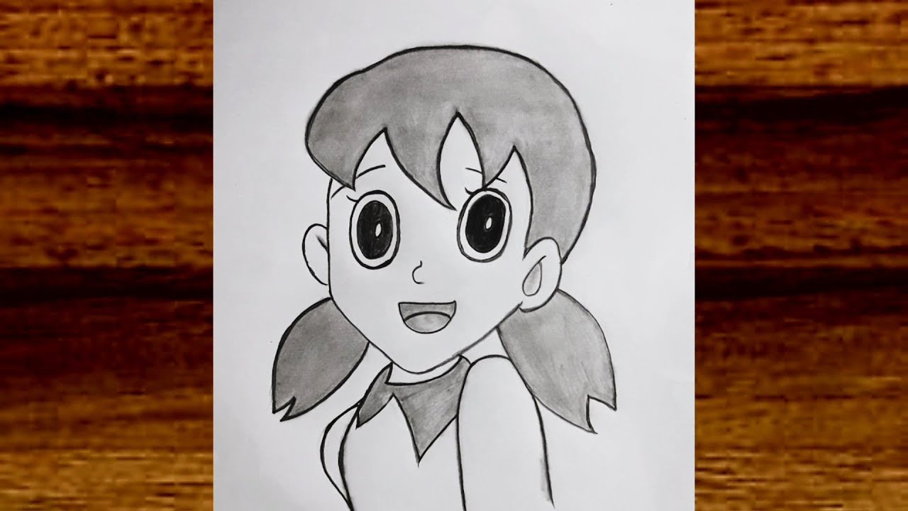 How to draw Shizuka from Doreamon easy | Shizuka drawing | Doreamon ...
